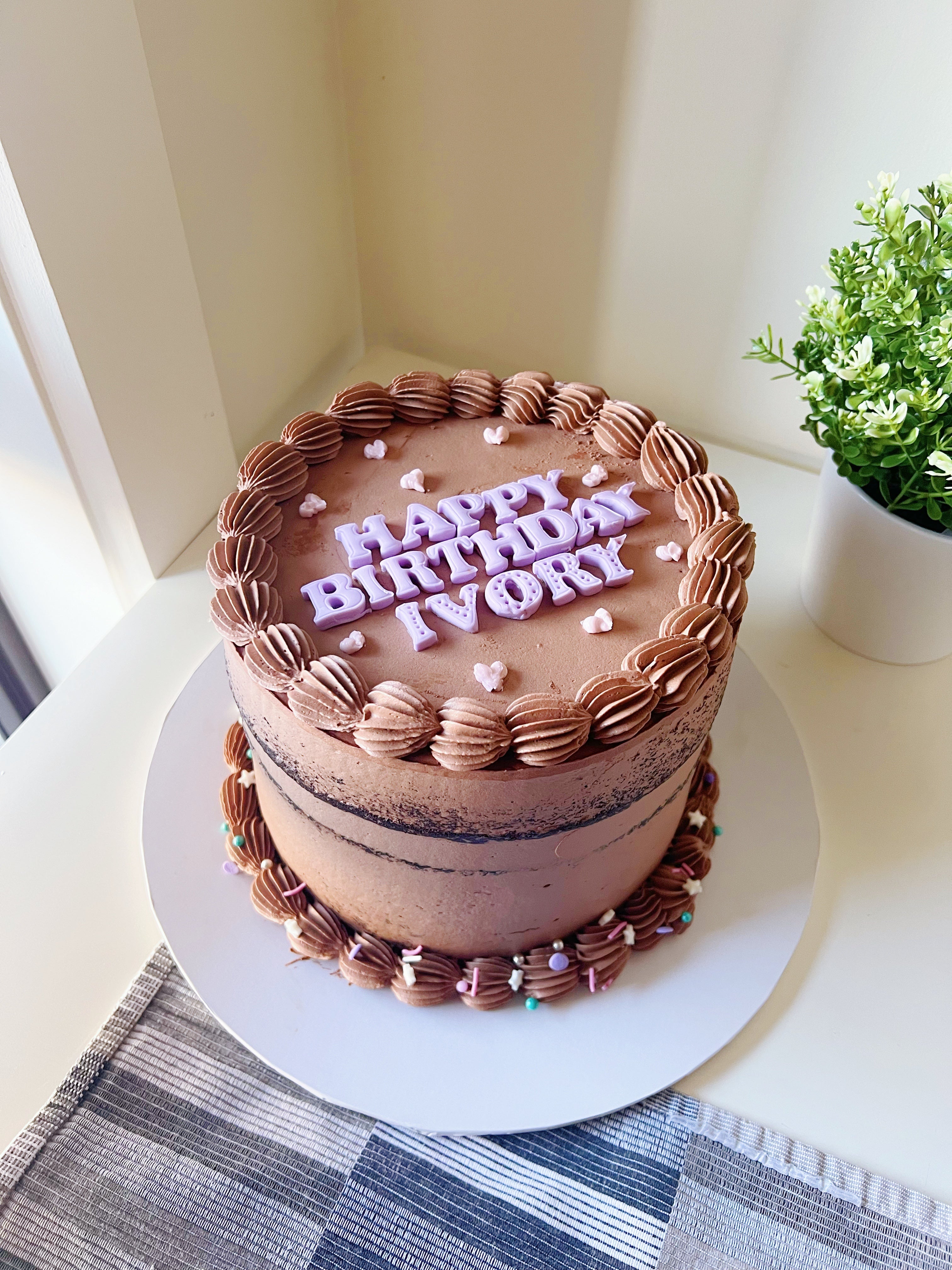 Chocolate lettering Cake – Butter And Blossoms